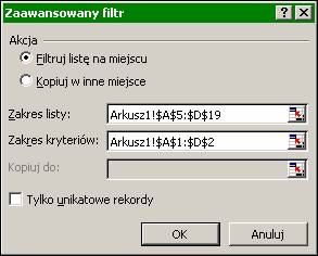 Zaawansowane filtrowanie list - Porady Komputerowe